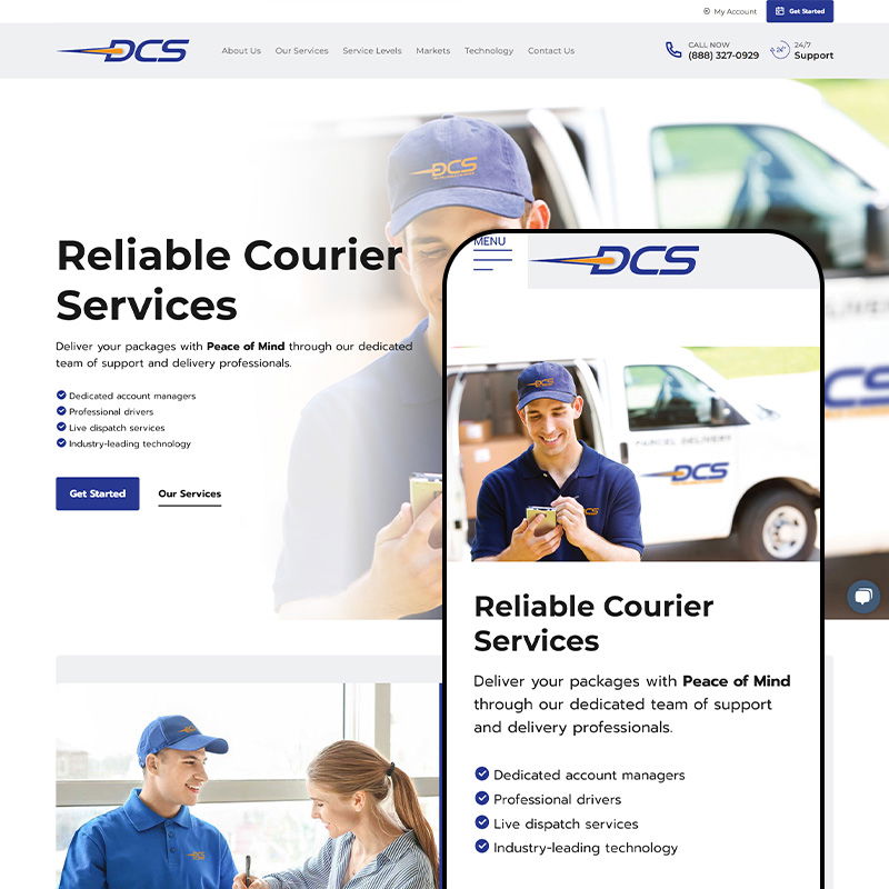 Courier Services Website Design – MagicHat Design